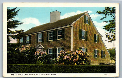 Postcard MA An Old Cape Cod House Cape Cod Massachusetts T11 | eBay