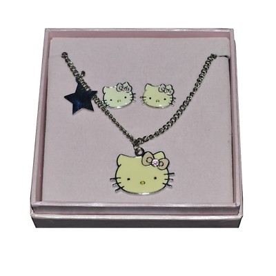 Parure de bijoux femme ado Hello Kitty boucles d'oreilles pendentif ...