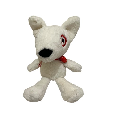 Target Bullseye Spot White Red Dog Backpack Plush 15" Stuffed Animal ...