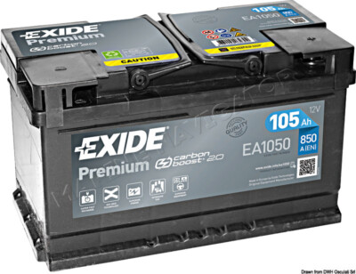 EXIDE Premium Starting Battery 105Ah | 1240405 | Aftermarket | 90 Day