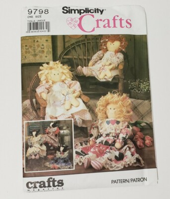 Simplicity 9798 Sewing Pattern Stuffed Doll & Cow Doll with Clothes ...