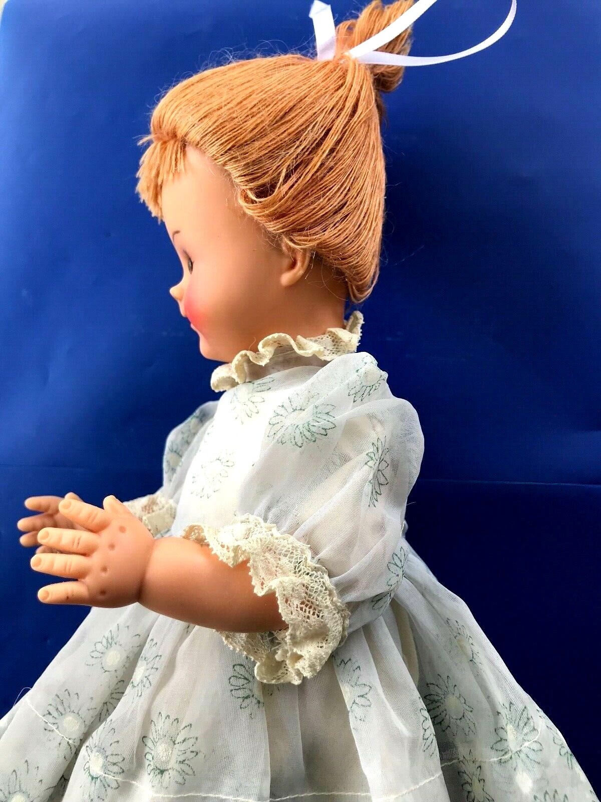 Intriguingly RARE antique Georgene 14" stuffed body & rubber head doll ...