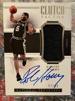2018 NATIONAL TREASURES SPURS ROBERT HORRY GAME WORN PATCH AUTOGRAPH ...