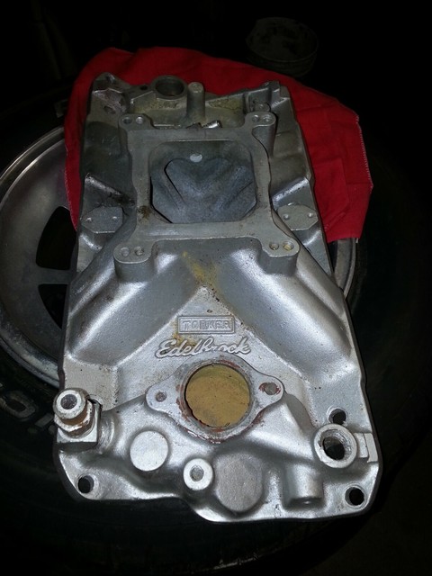 Edelbrock 2725 4bbl Torker Aluminum Intake Manifold SBC 350 Chevy 28554 ...