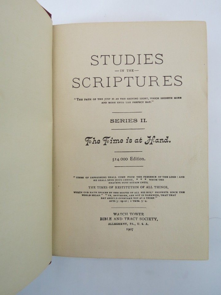 STUDIES IN THE SCRIPTURES (4 VOLUME SET) 1889-1910 | eBay