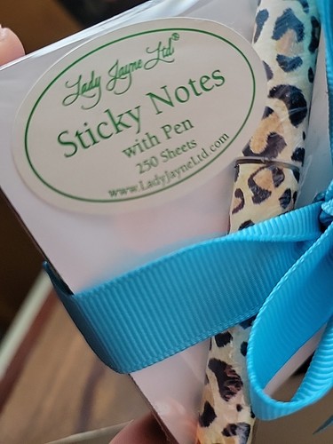 Lady Jayne Notepad Sticky Notes With Pen Gift Set 250 Sheets Leopard ...