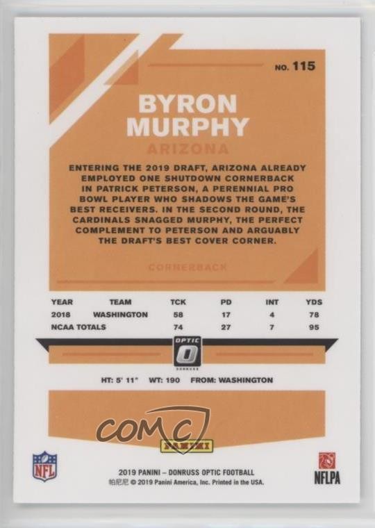 2019 Panini Donruss Optic Rookies Byron Murphy #115 0cv | eBay