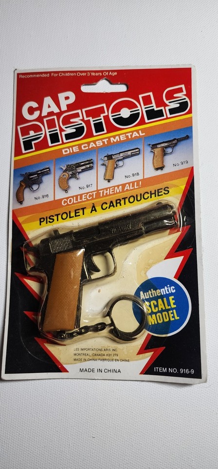 Set of 4 Cap Pistols Die Cast Metal Toy Gun New in Package Authentic ...