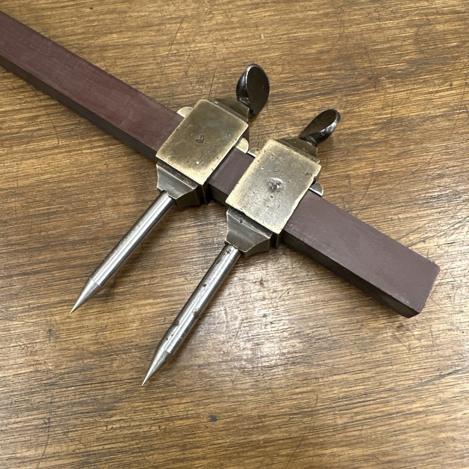 Vintage Carpenters Hand Made Brass Trammel Heads / Points | eBay UK