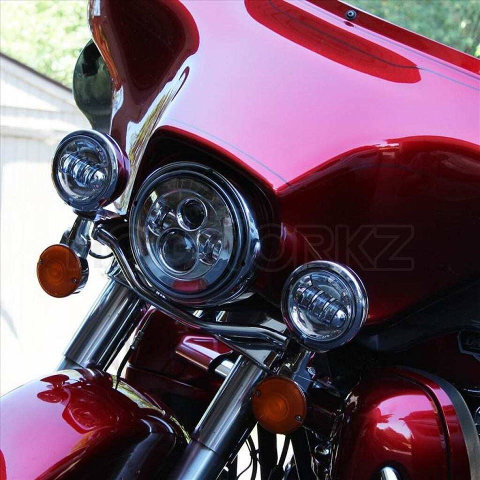 Hogworkz Chrome 7" LED Harley Daymaker Style Headlight 94-19 Harley FLH ...