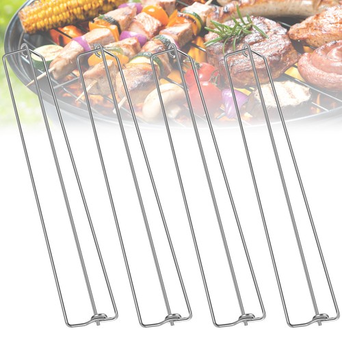 4 Pcs Chicken Wing BBQ Fork Metal Grilling Rails U Shape Design BBQ ...