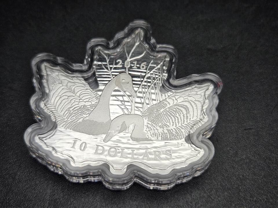 2016 Maple Leaf Silhouette Canada Geese $10 Pure Silver Proof Coin-No ...