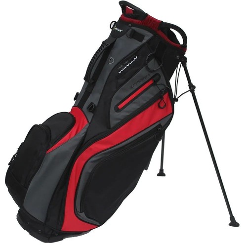 One With Golf Xpress Plus Black Charcoal Red Stand Golf Bag 850012964698| eBay