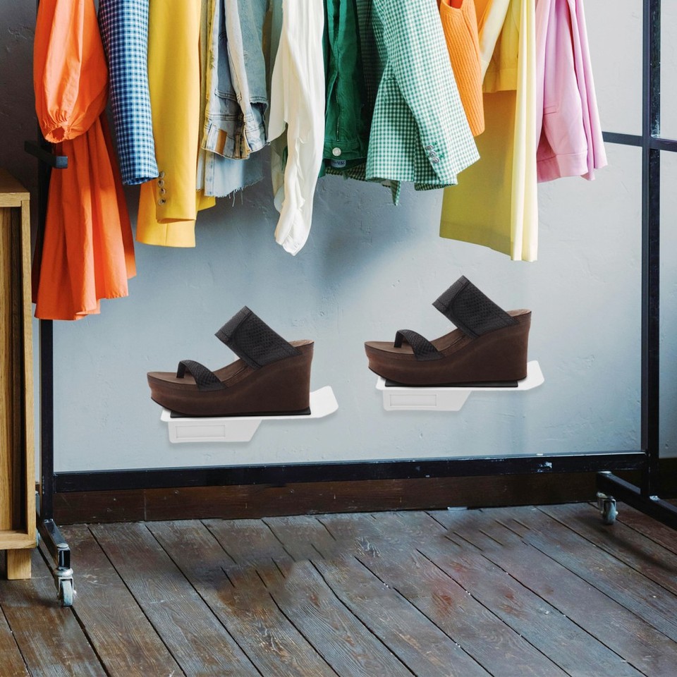 Shoe Rack Sneakers Display Stand Floating Shelves for Shoes Gold Risers ...