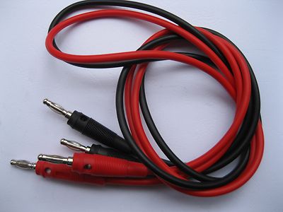 6 pcs Banana to Banana Plug Silicone Cable High Voltage Red Black 1m B ...