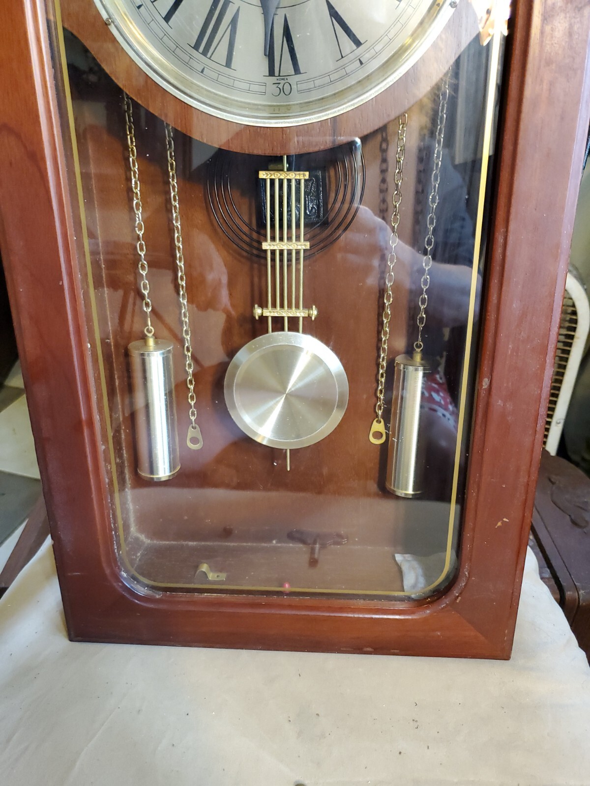 Waltham 31 Day Chime Large Wall Clock Vintage Casket Style | eBay