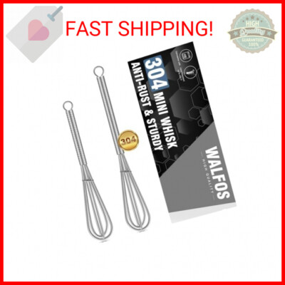 Walfos Mini Whisks Stainless Steel, Small Whisk 2 Pieces, 5in and 7in ...