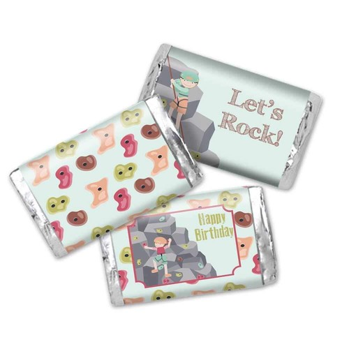 Rock Climbing Themed Birthday Party Mini Chocolate Candy Bar Sticker ...