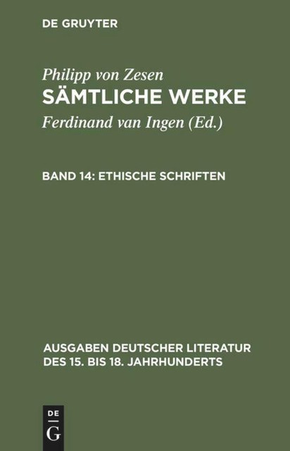 Ethische Schriften von Philipp Von Zesen (1997, Gebundene Ausgabe) online kaufen | eBay.de