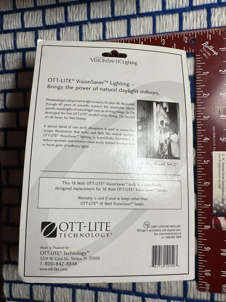 NEW genuine OTT-LITE TYPE Z fluorescent 18w light bulb lamp 4 pin PUSH ...