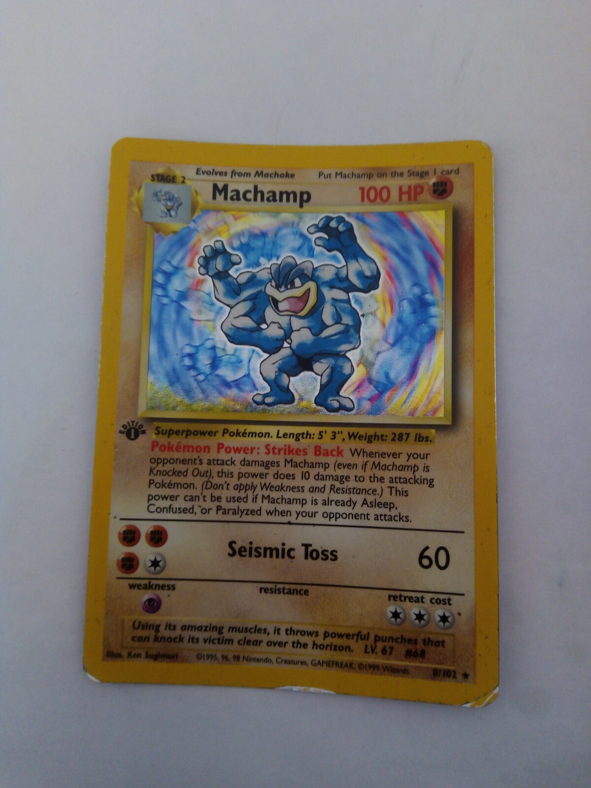 POKEMON *RARE* CARD MACHAMP HOLOGRAPHIC 1ST EDITION 1995 | eBay UK