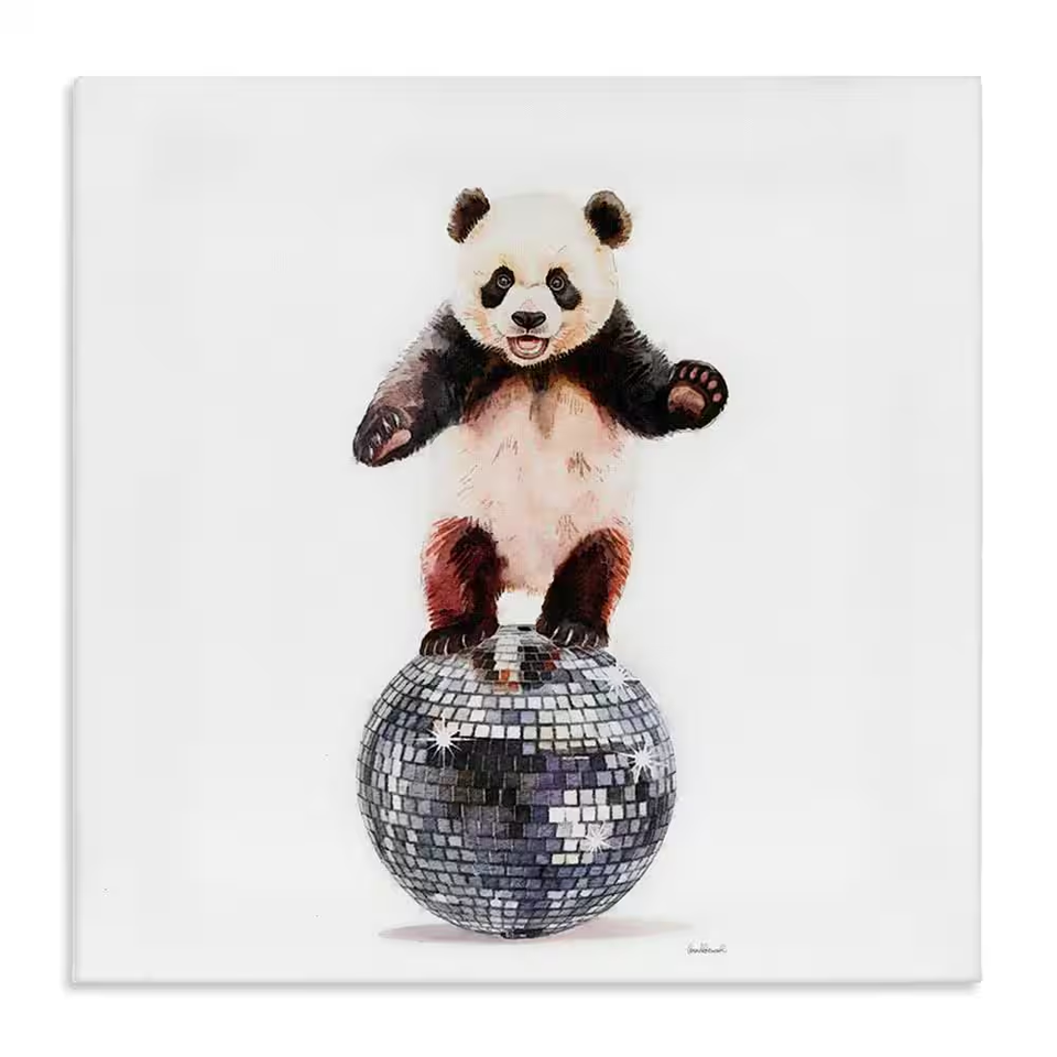 Panda Balancing on Disco Ball by Amanda Greenwood Unframed Animal ...
