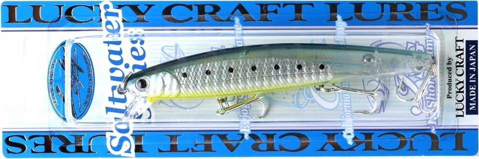 LUCKY CRAFT SW Flashminnow 110 - 727 Super Glow OB Ghost Sardine (1qty ...