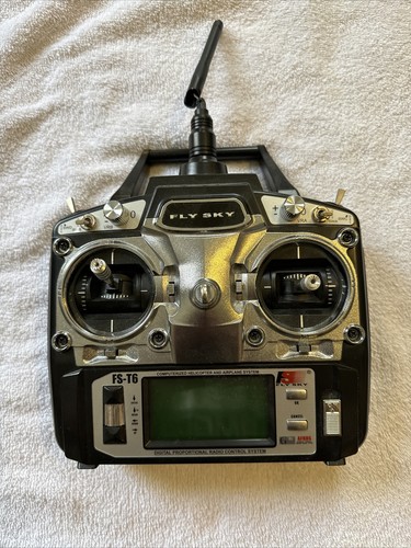 Flysky FS-T6 6CH 2.4G LCD Transmitter R6B Receiver Digital Radio System ...