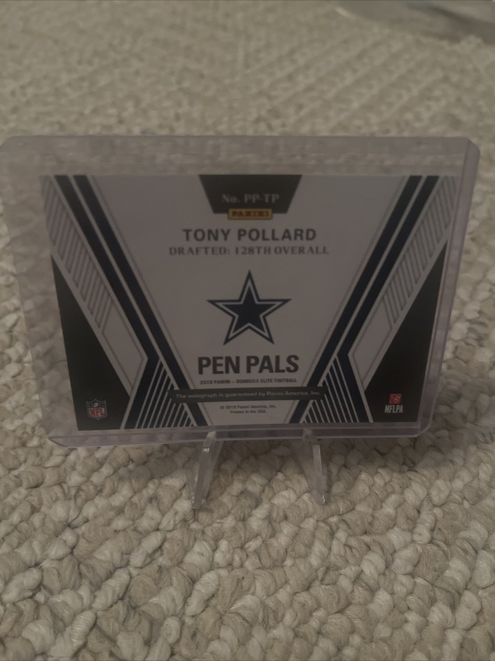 2019 Panini Elite Tony Pollard Pen Pals Green Ink Rookie Auto Autograph ...