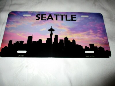 SEATTLE SILHOUETTE Metal License Plate #2a NEW | eBay
