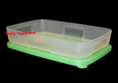 Tupperware Freeze Smart Dial Container Rectangle 2.5 Cup Green Freezer ...