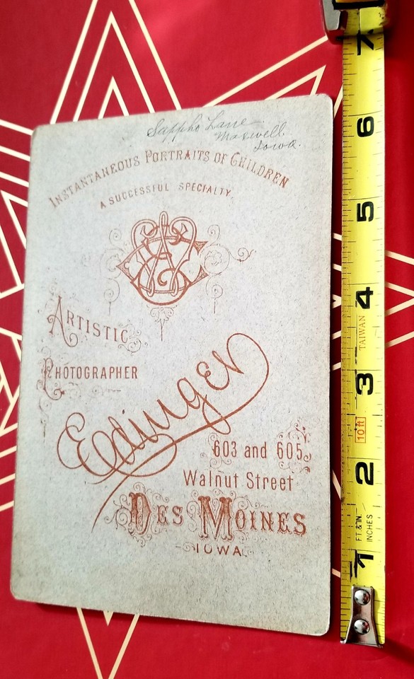 Antique 1800s Photo Sappho Lane Edinger Artistic Photographer Des ...