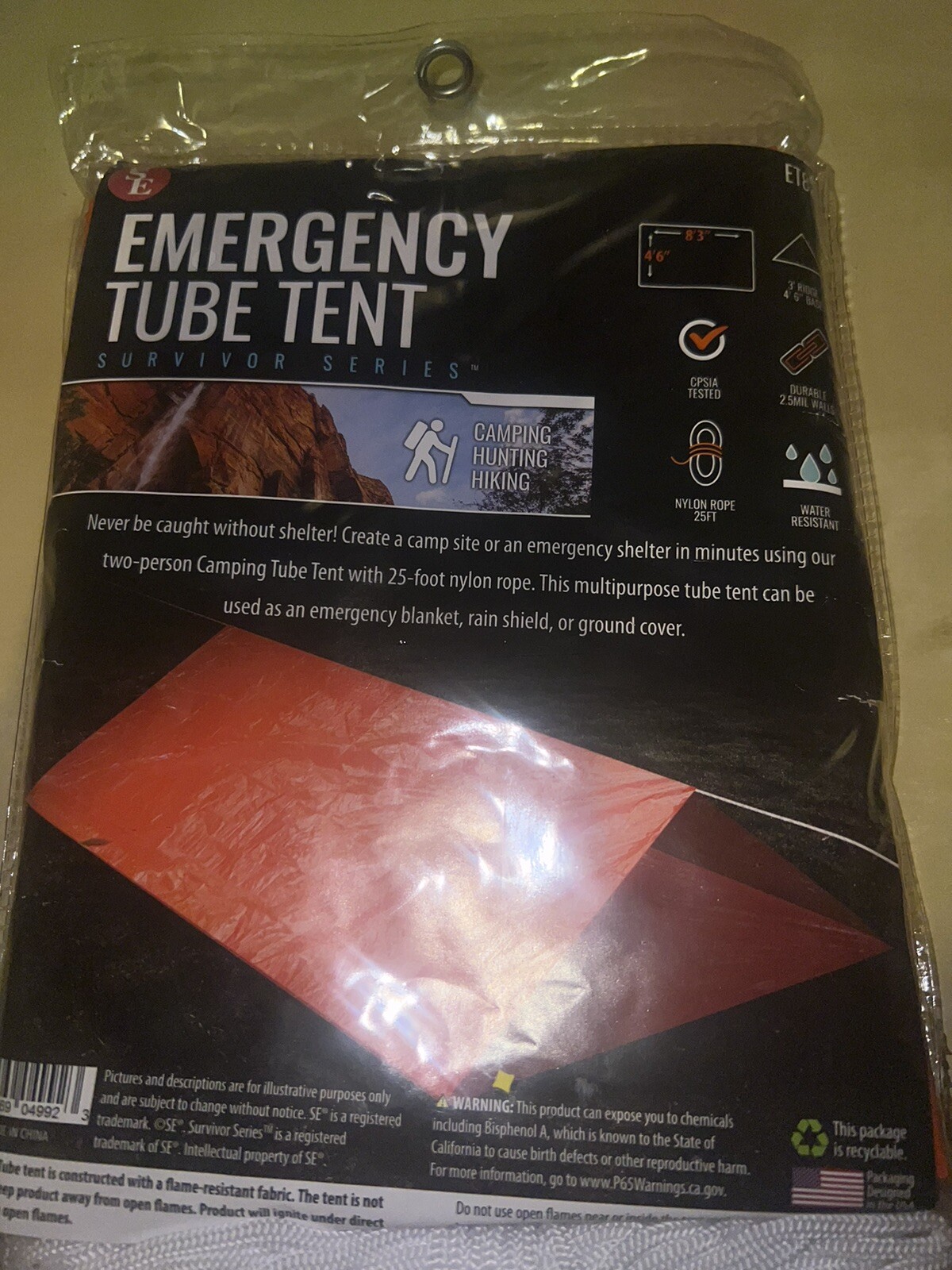 Emergency Survival Camping Shelter Tube Tent Waterproof 2-Person ...
