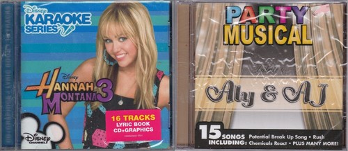 2-SET HANNAH MONTANA 3 KARAOKE & ALY AND AJ TRIBUTE CD Miley Cyrus ...