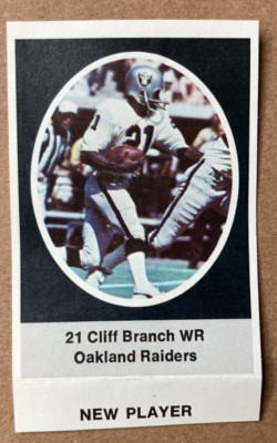 1972 Sunoco NFL New Player Update Mail-In Stamp Cliff Branch Oakland ...