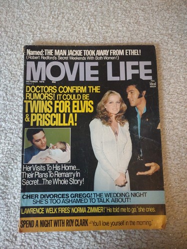 Vintage Movie Life Magazine October 1975 Elvis, Cher And Roy Clark | eBay