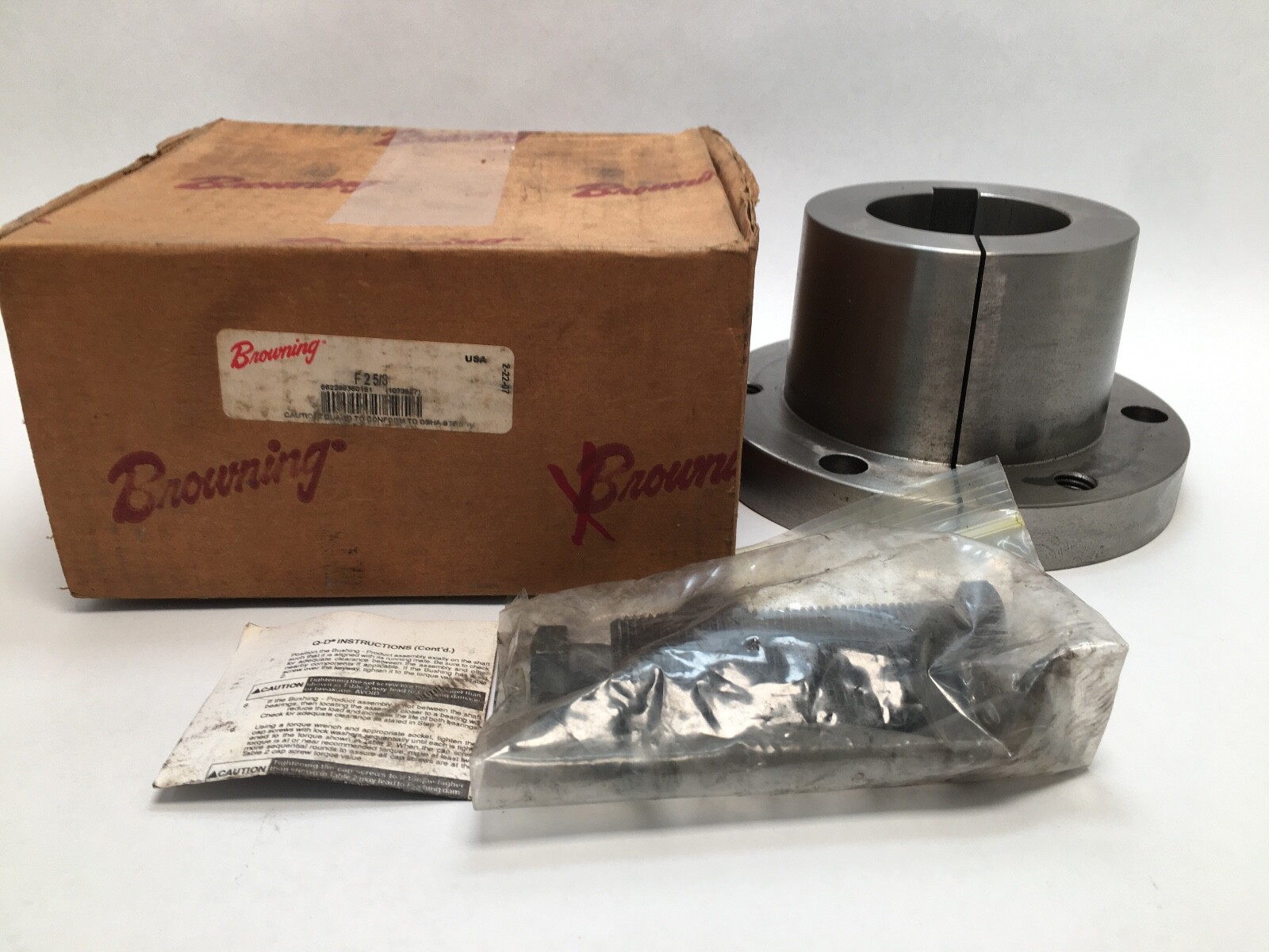Browning F-2-5/8 Split Flange Bushing w/ Hardware 2-5/8" ID F2-5/8 USA ...