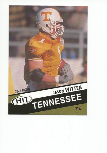 JASON WITTEN 2003 ROOKIE card Tennessee Vols Volunteers Dallas Cowboys ...
