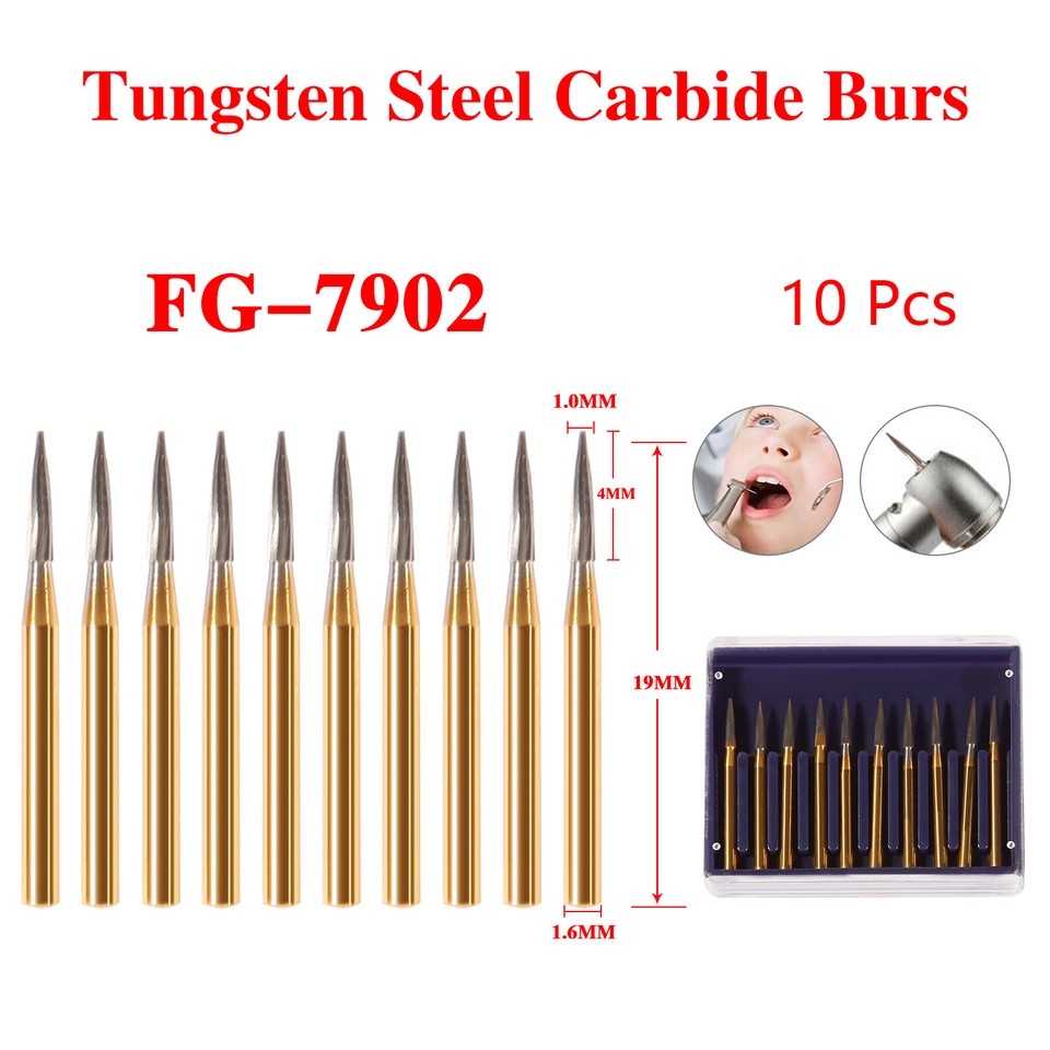 Dental Trimming & Finishing Gold Burs Carbide Bur FG 7901/7902 for High ...