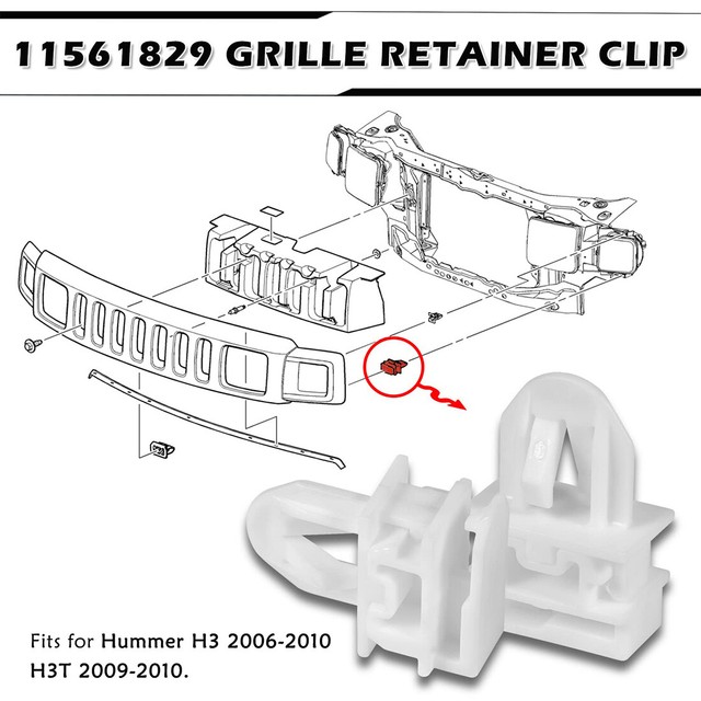HUMMER 11561829 GENUINE OEM FACTORY ORIGINAL GRILLE ASSY CLIP for sale ...