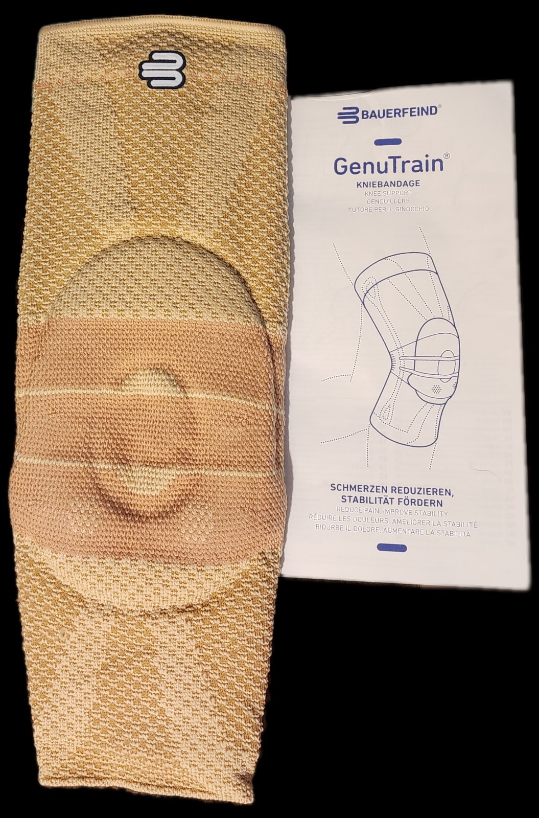 NEW NO BOX Bauerfeind GenuTrain Knee Support Brace Bandage Size 4 Beige ...