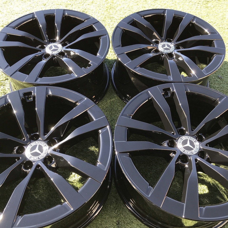 19 MERCEDES S580 S450 S400 RIMS OEM SET 4 BLACK S-CLASS S550 STOCK ...