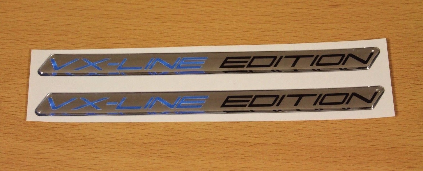 VX-LINE EDITION Blue/Black 143mm HIGH GLOSS DOMED GEL Stickers/Decals ...