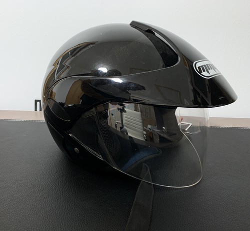 MMG Helmet Size S Clear Visor Shield Padded Inner DOT FMVSS 218 Black ...