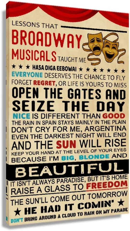 Broadway Musical Posters Vintage Art Framed Canvas Wall Art Painting ...