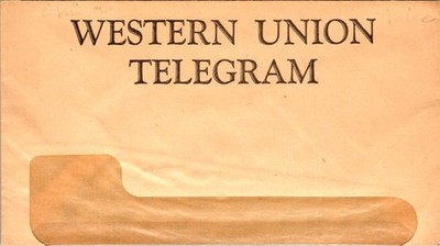 1950s Western Union Telegram Envelope Emerson Radio Phonograph Corp ...