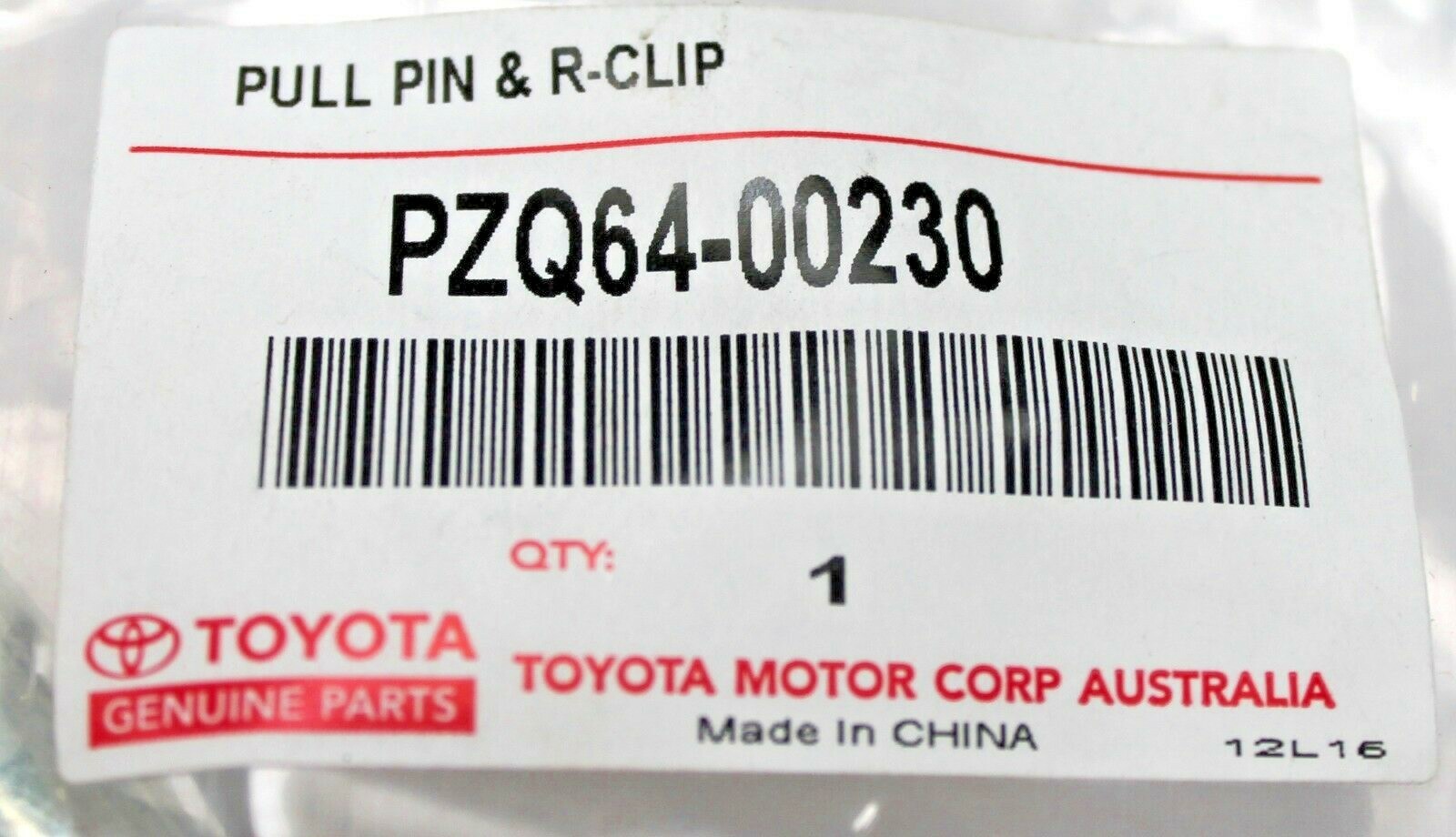 TOYOTA TOWBAR HITCH PIN WITH CLIP HILUX LANDCRUISER PRADO RAV4 GENUINE ...