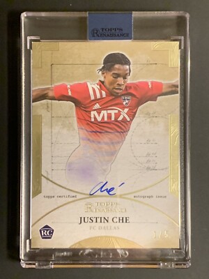 2022 Topps MLS Renaissance Engravement Gold Auto #EA-JC2 Justin Che #1/ ...