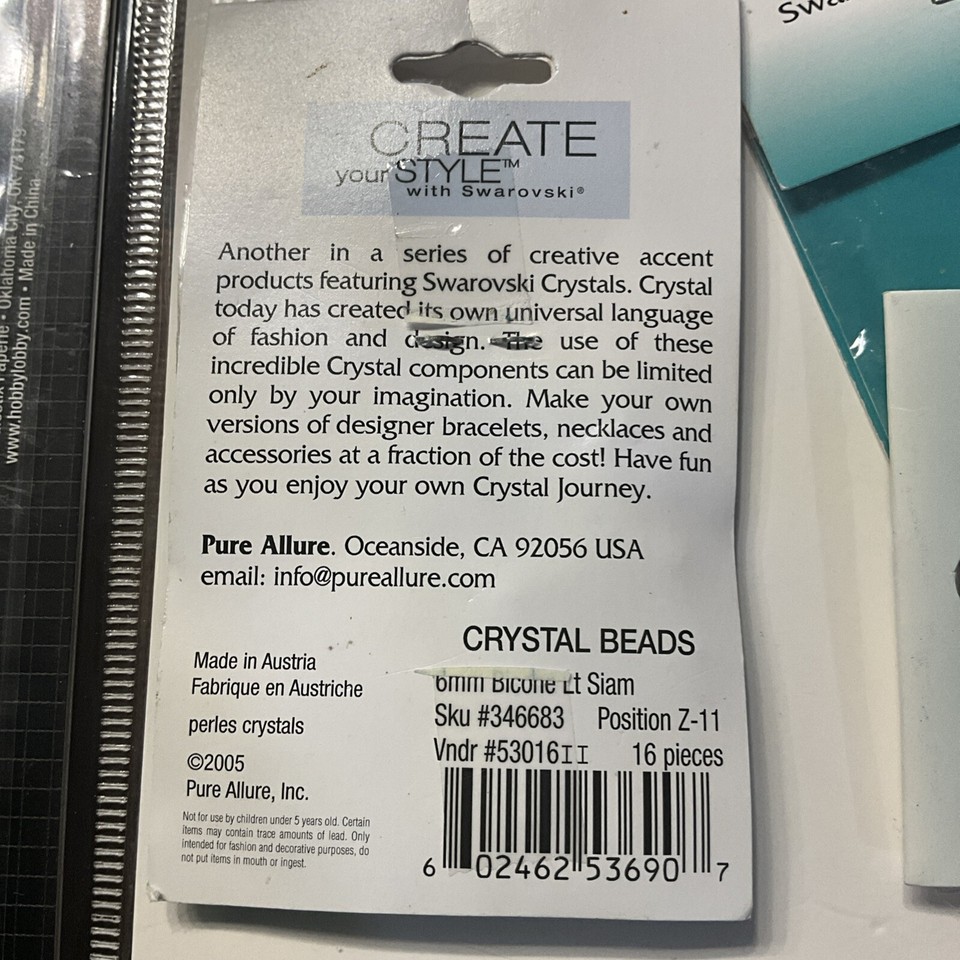 Crystal Innovations Swarovski Crystals 6mm Bicone Pure Allure Lt Siam ...