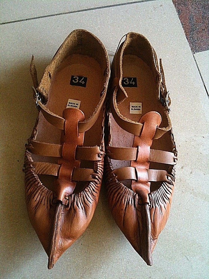 NEW ORIGINAL HANDCRAFTED LEATHER SHOES UNISEX-FOLK SANDALS OPINGA-SIZE ...